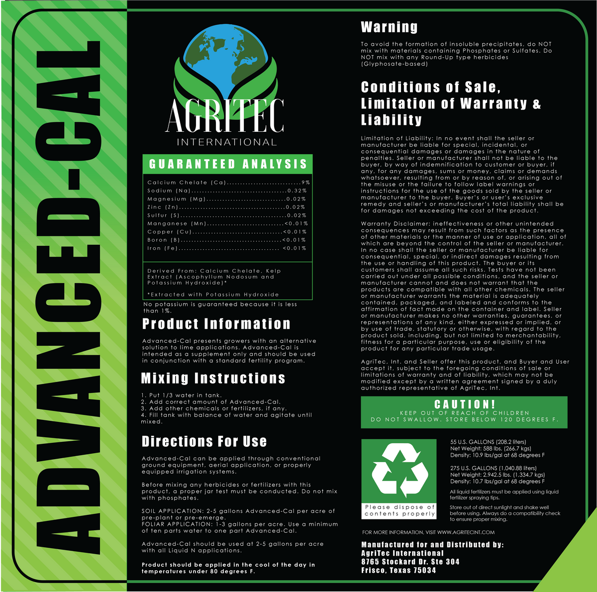 Agritec Advanced-Cal Liquid Calcium – G&DFarms
