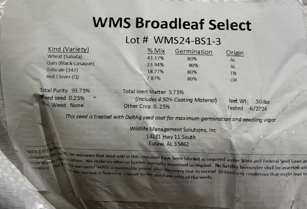 WMS Broadleaf Select, 50lb – G&DFarms