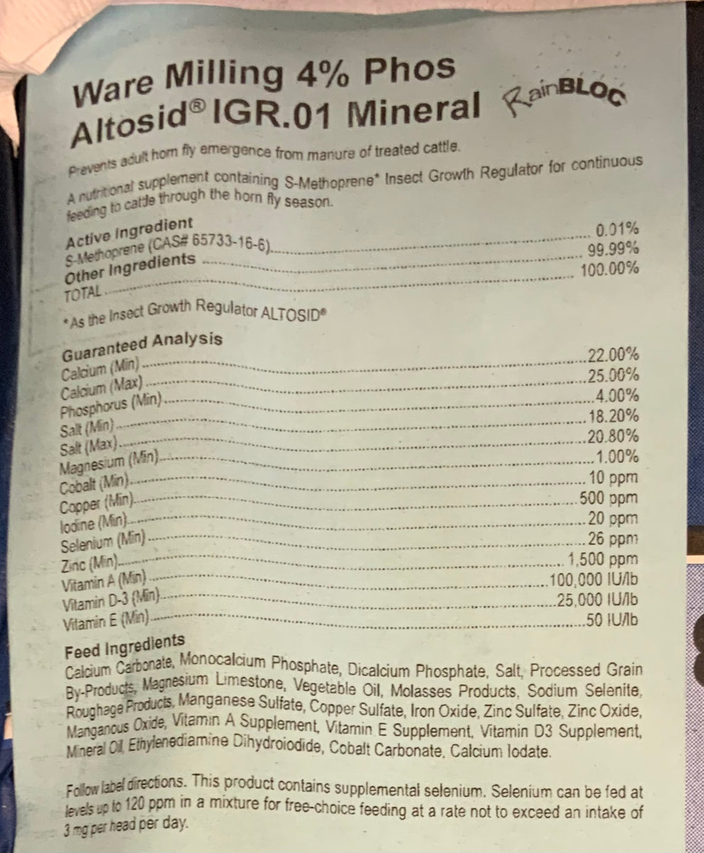 Ware Milling All Purpose Minerals, 4% Phos IGR, 50lb – G&DFarms