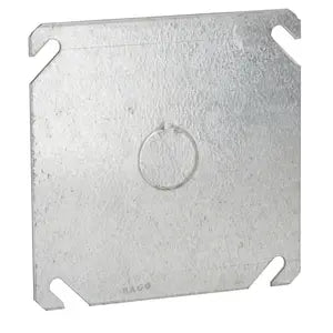Raco 4” Square Box Cover with Knockout – G&DFarms